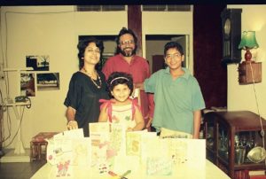 Sriya Sharbojoya as a child with her mother Sara Zaker, brother Iresh ...